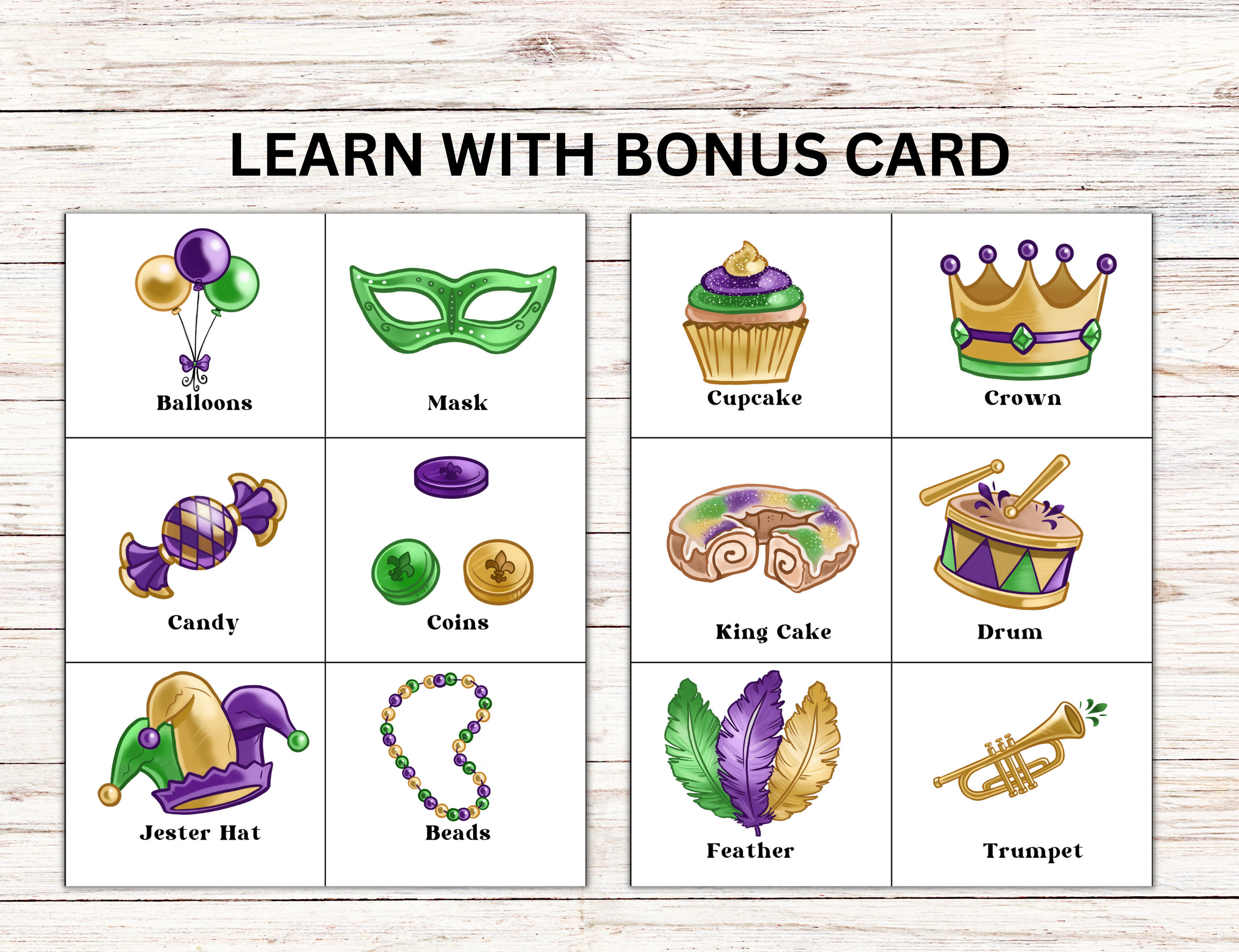 Mardi Gras Scavenger Hunt for Kids, Carnival Tuesday Treasure Hunt ...