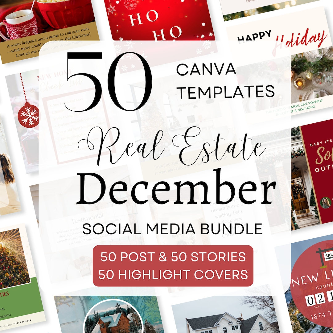 December Social Media Post for Realtors, Real Estate Christmas ...