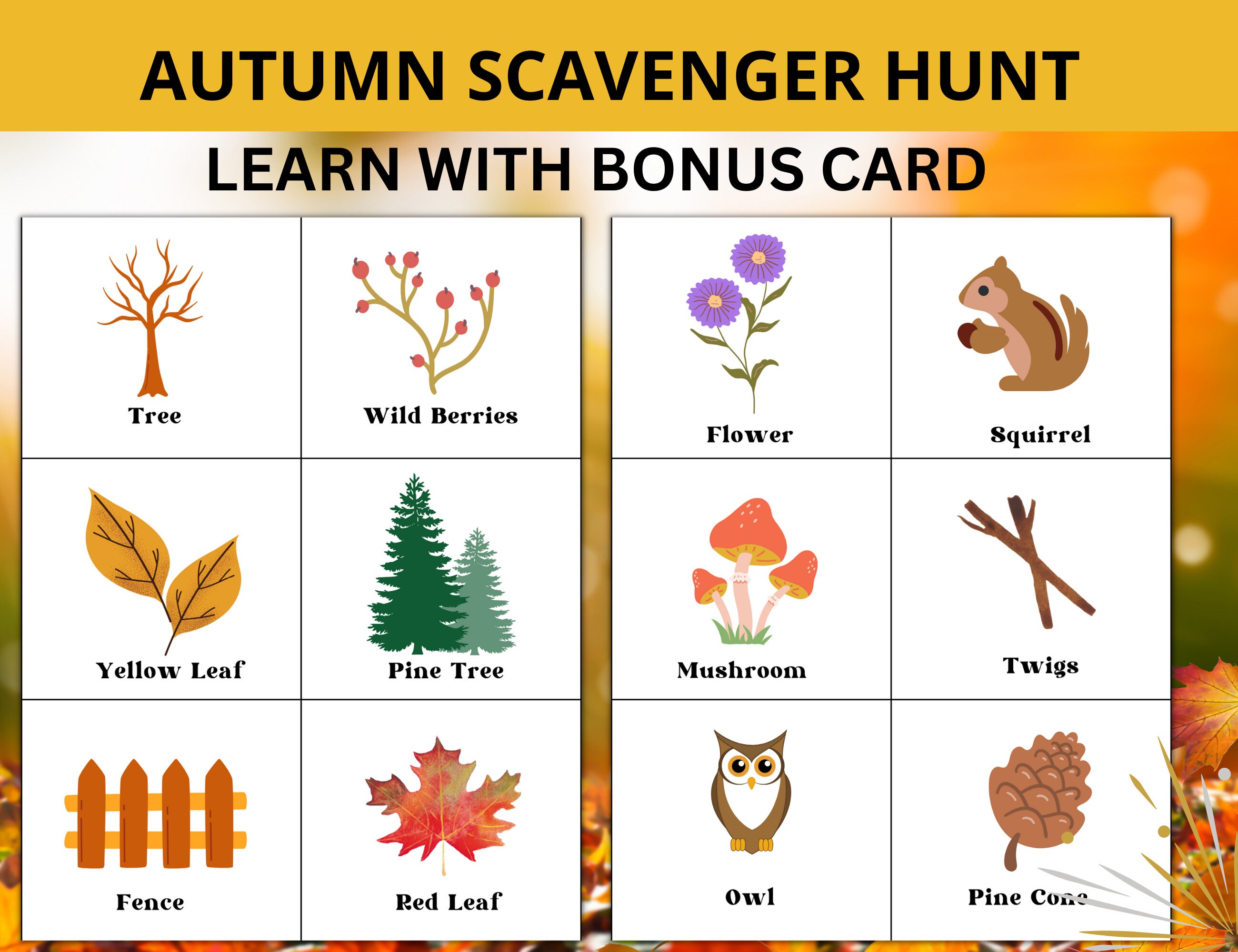 Fall Scavenger Hunt for Kids, Autumn Scavenger Hunt, Nature Walks ...