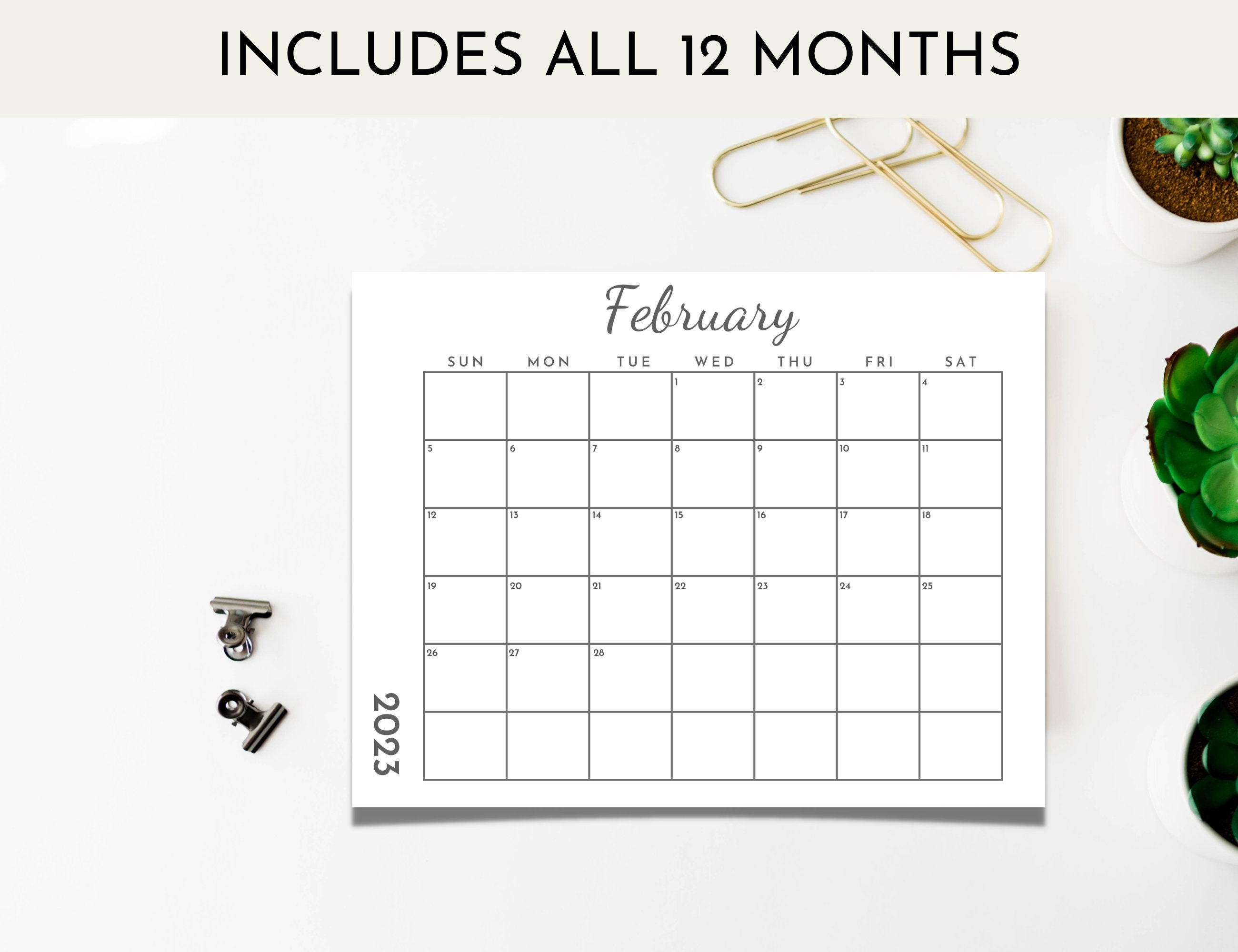 2023 Editable Printable Calendars/ Monthly Calendar/ Digital Calendar ...