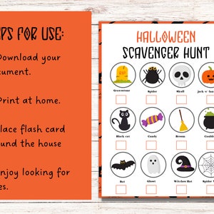Halloween Scavenger Hunt/ Fall Scavenger Hunt /halloween Game Printable ...