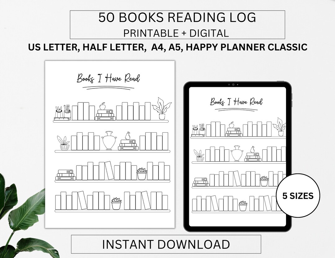 Book Tracker Printable, Reading Log, Reading Tracker Printable ...