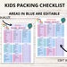 Kids Packing List, Kids Checklist , Vacation Travel Packing List ...