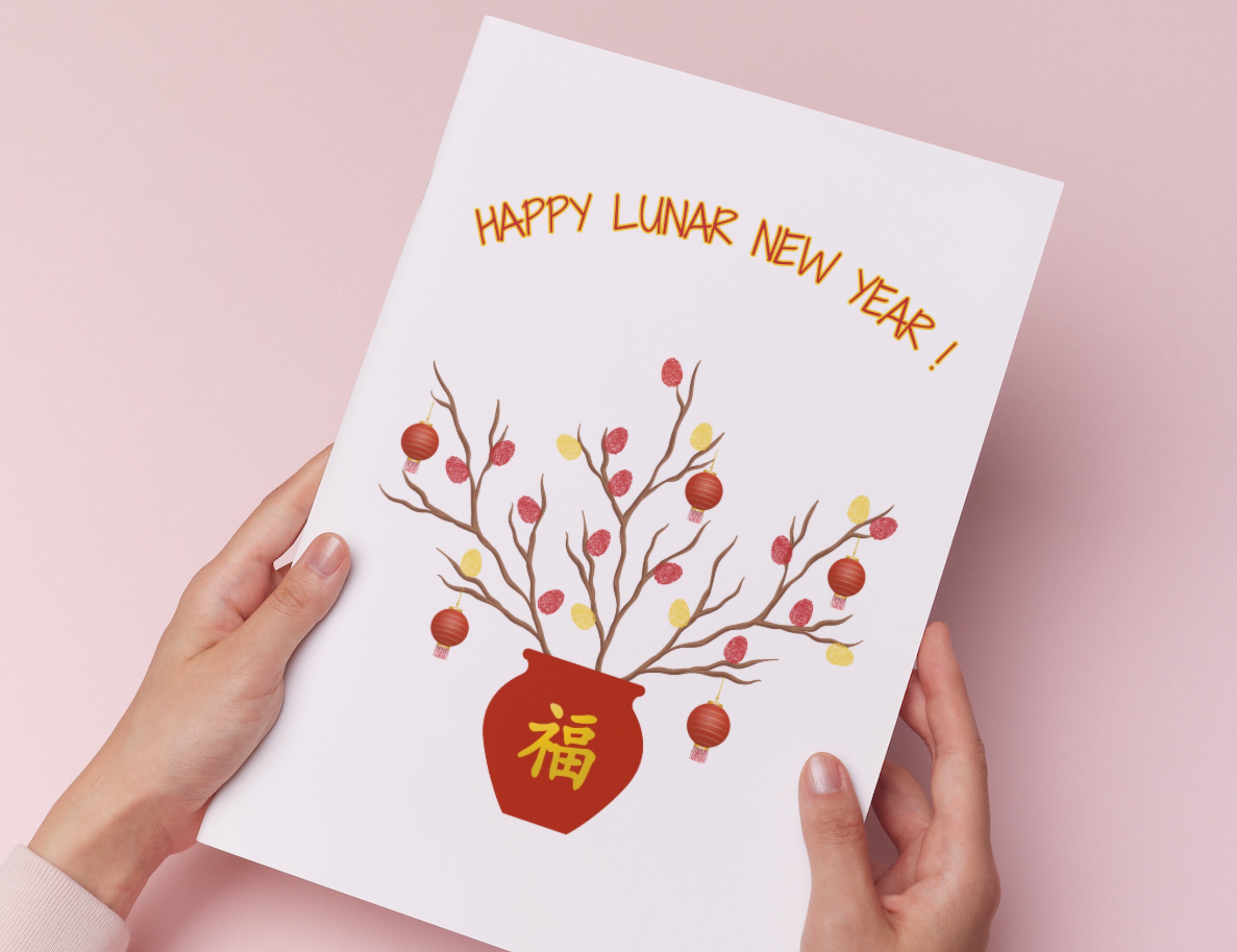 Lunar New Year Fingerprint Art, Thumbprint Art Template, Kids Artwork ...