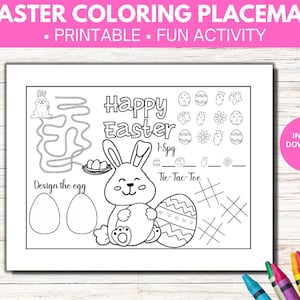 Easter Activity Sheets for Kids, Printable Placemat, Family Activities ...