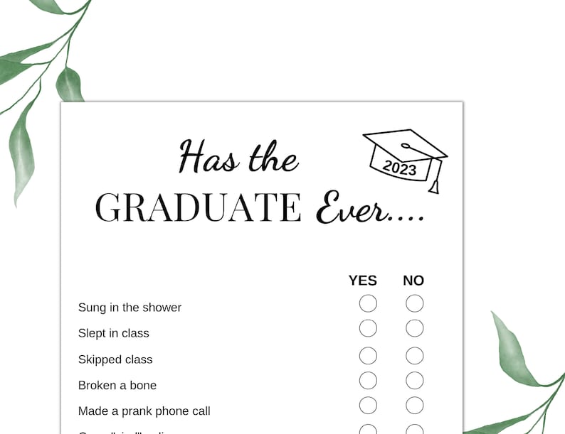 Graduation Games Printable, Never Have I Ever Game, Graduation Party ...