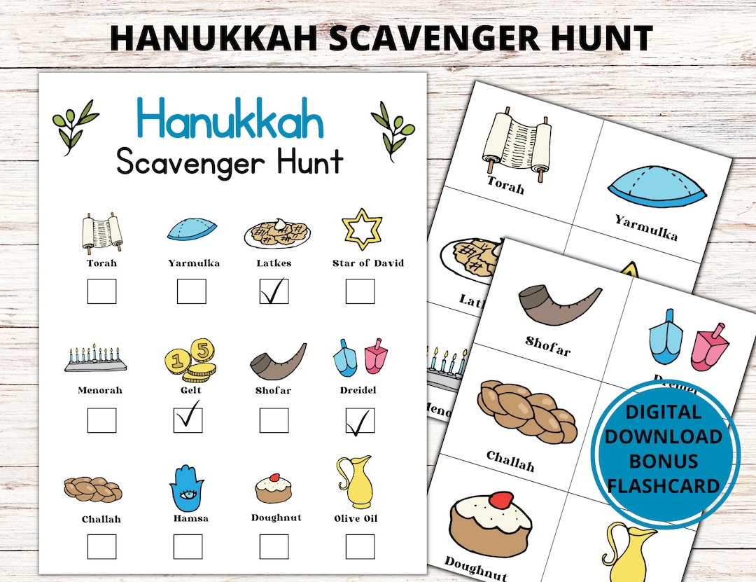 Hanukkah Scavenger Hunt, Activities for Hanukkah, Chanukah Games for ...