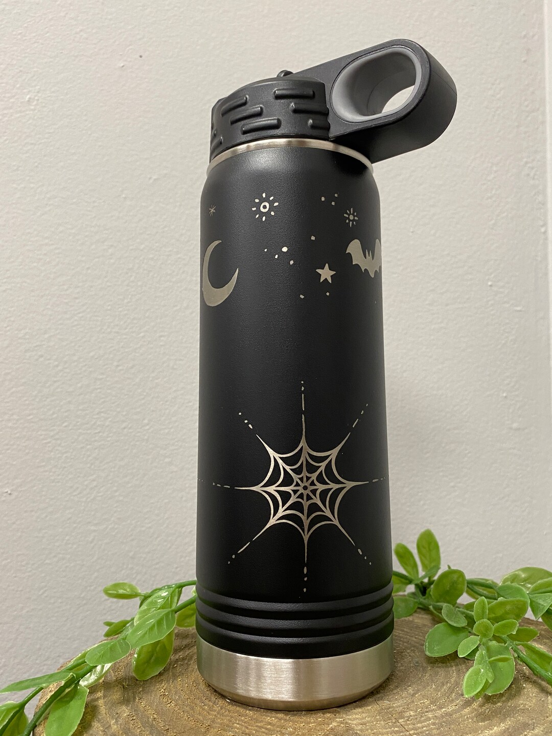 Spider Webs Engraved 20 Oz Water Bottle Spooky Season Halloween Bottle ...