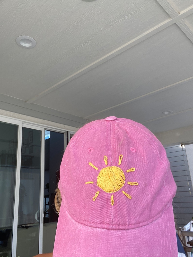 Hand-embroidered Sun Hat, Sunshine Hat, Embroidered Hat, Distressed ...