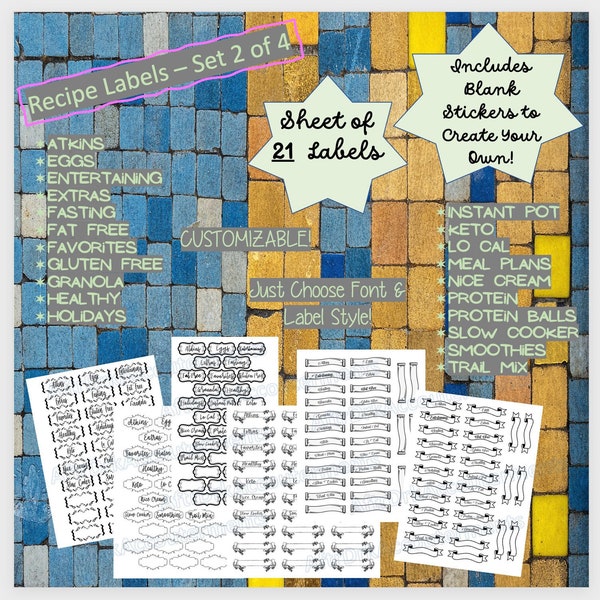 Recipe Card Label - Etsy