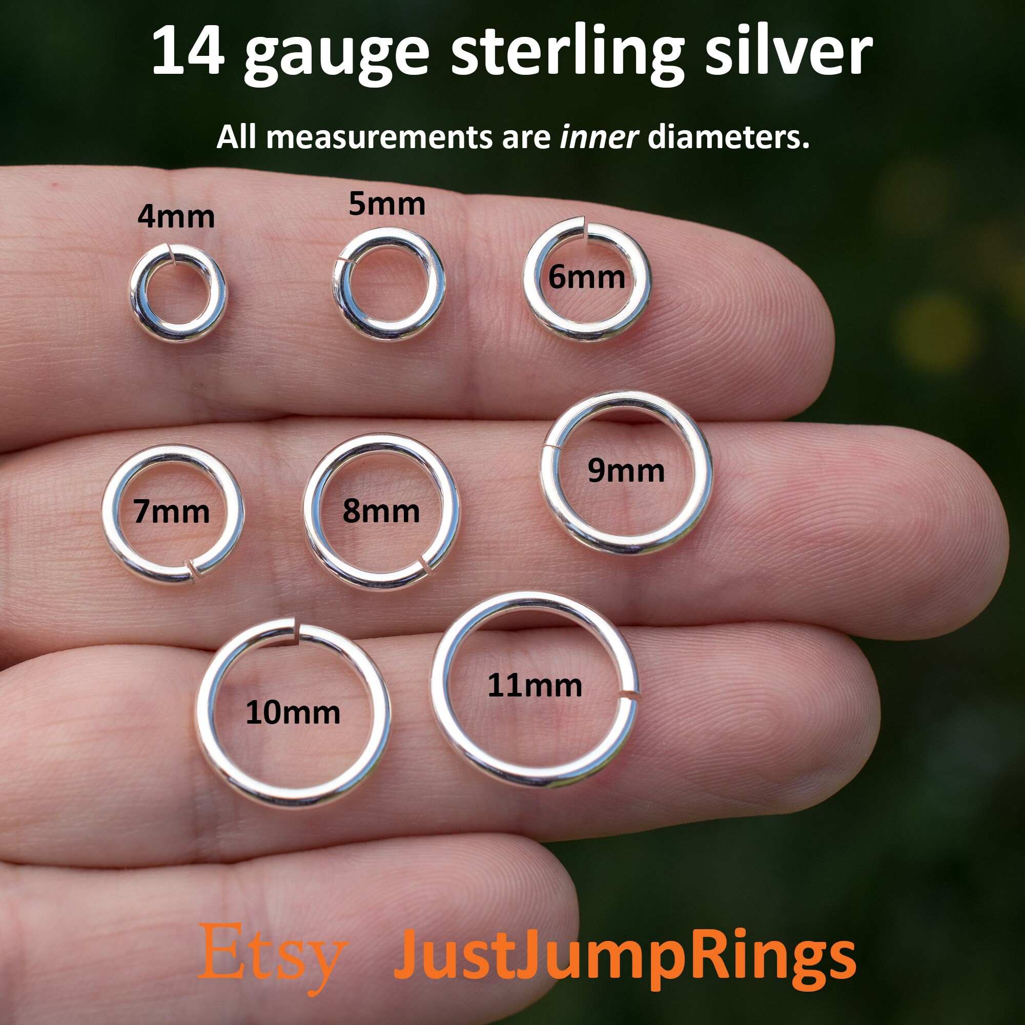 14 Gauge Sterling Silver Jump Rings Saw Cut | Etsy