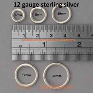 12 Gauge Sterling Silver Jump Rings - Saw Cut - Etsy