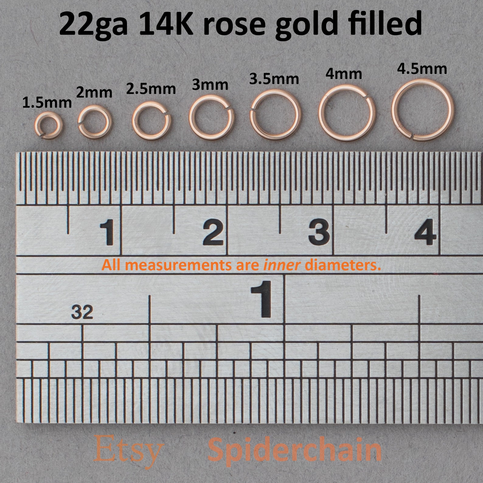 22 Gauge 14K Rose Gold Filled Jump Rings Saw Cut - Etsy