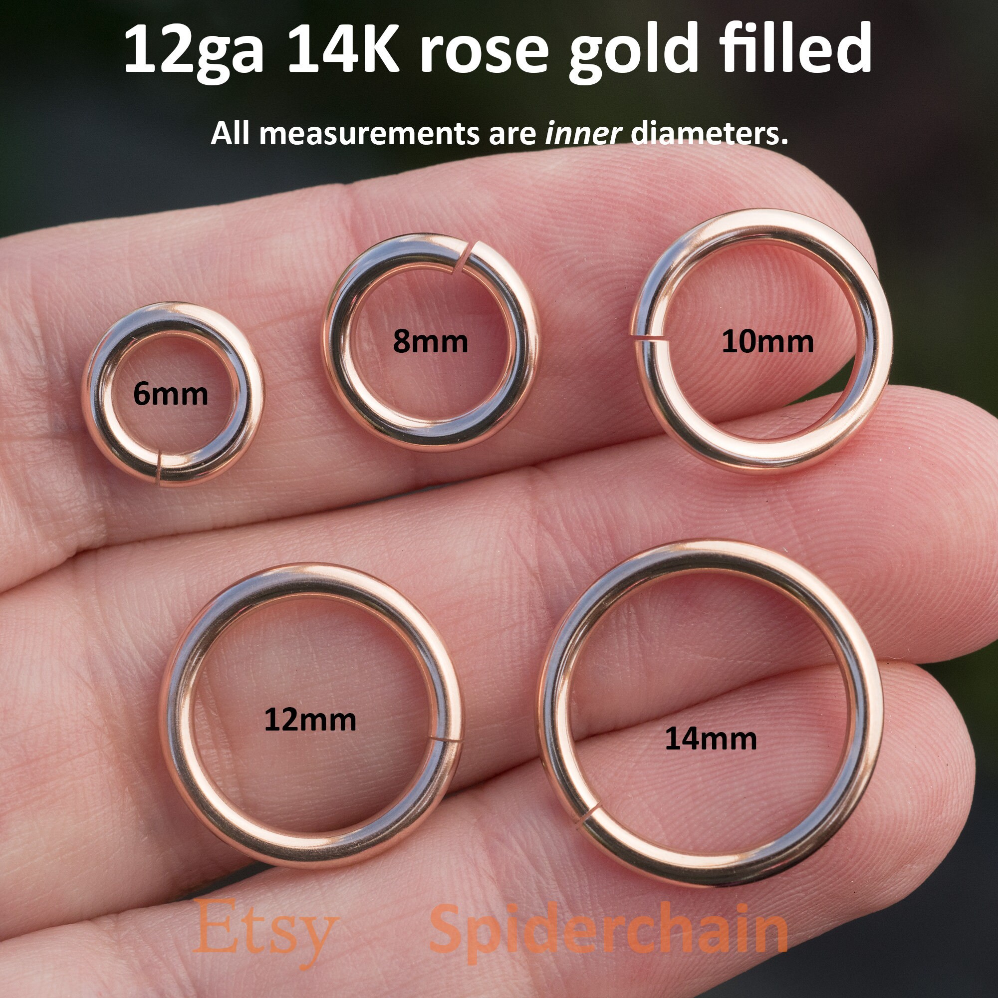12 Gauge 14K Rose Gold Filled Jump Rings Saw Cut - Etsy