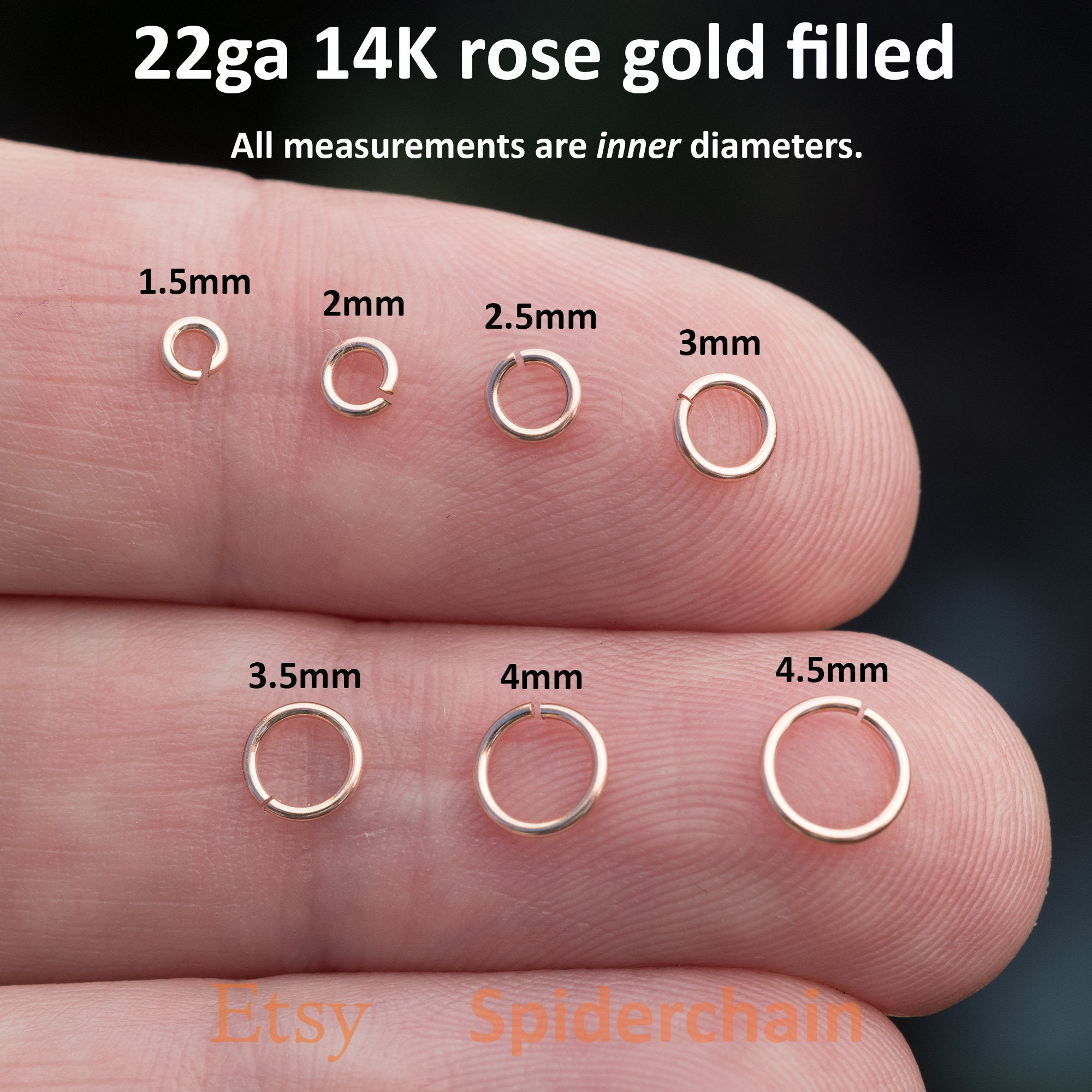 22 Gauge 14K Rose Gold Filled Jump Rings Saw Cut - Etsy