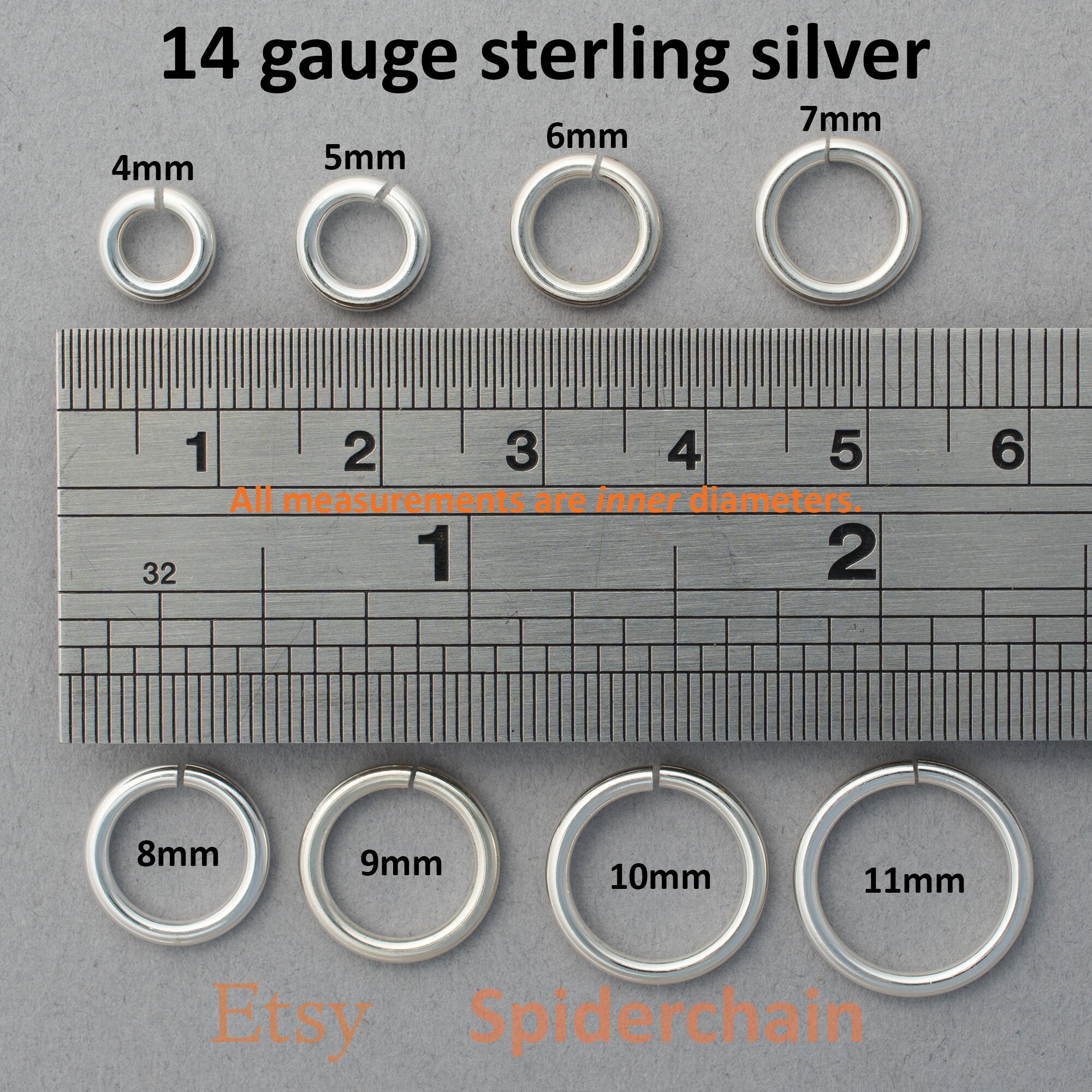 14 Gauge Sterling Silver Jump Rings Saw Cut - Etsy
