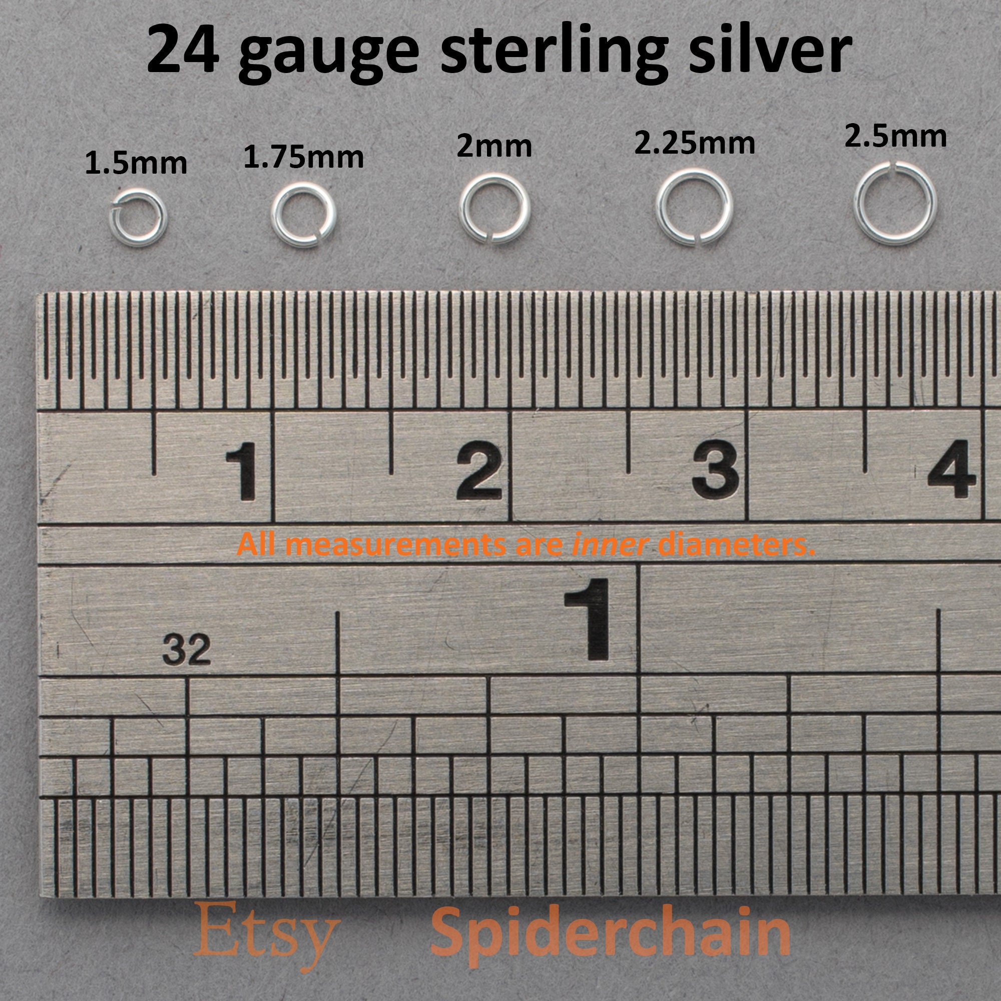 24 Gauge Sterling Silver Jump Rings Saw Cut - Etsy