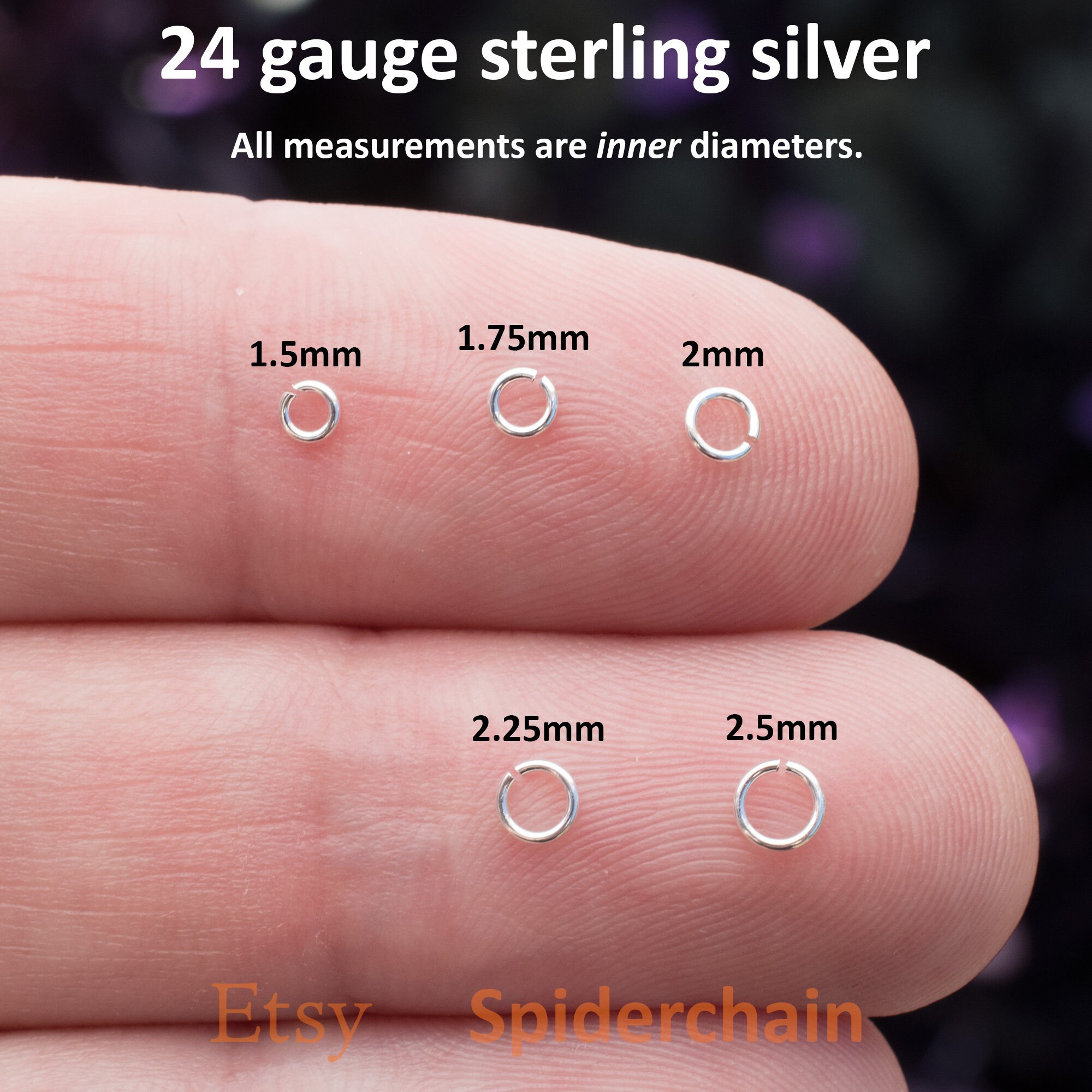 24 Gauge Sterling Silver Jump Rings Saw Cut - Etsy
