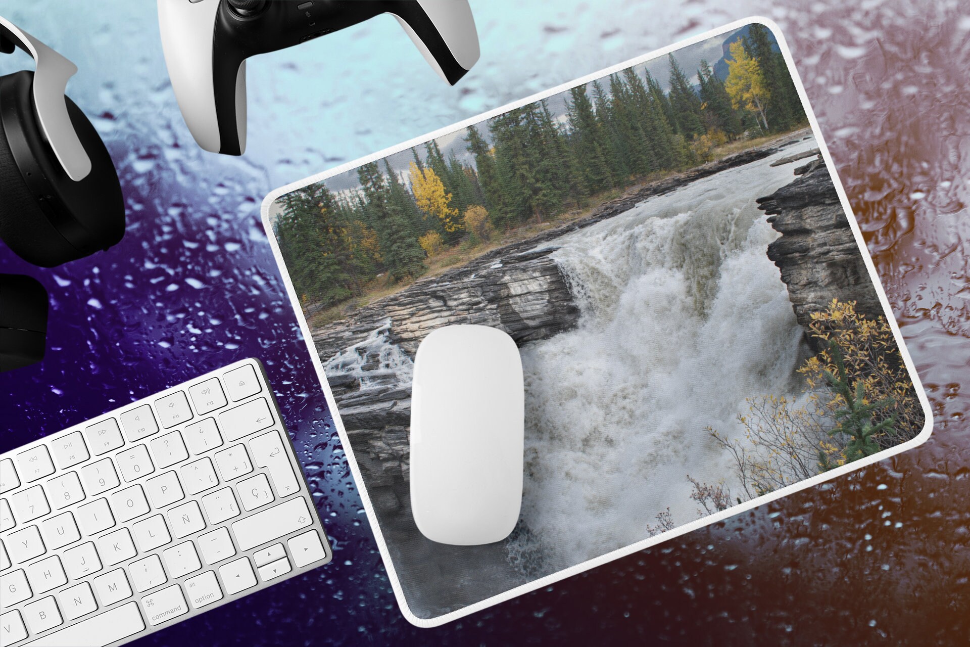 Waterfall Mouse Pad Featuring Canadian Landscape Athabasca - Etsy