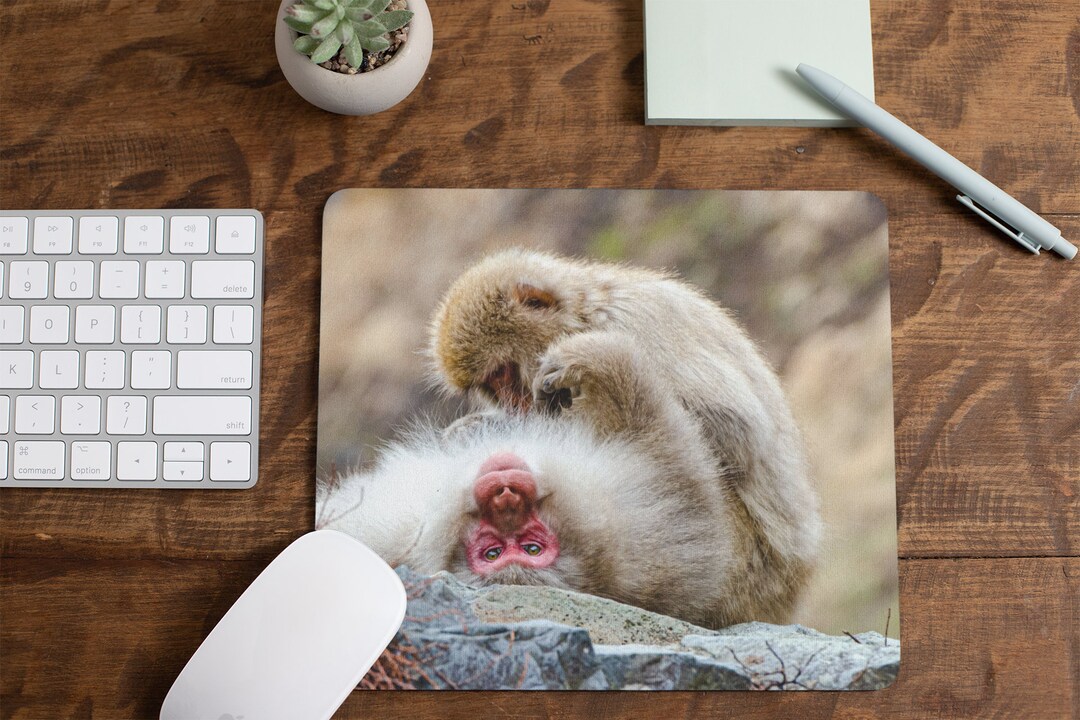 Monkey Mouse Pad Featuring, Japanese Macaque Monkey, Resistant With a Smooth Surface - Etsy