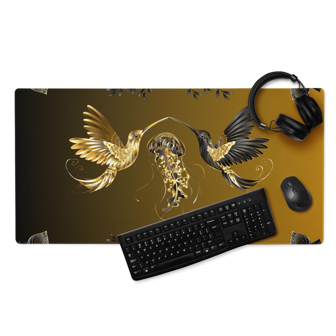 Graphic Desk Mat XXL Mouse Pad Bird Art Ethereal Unison Gaming Mousepad ...
