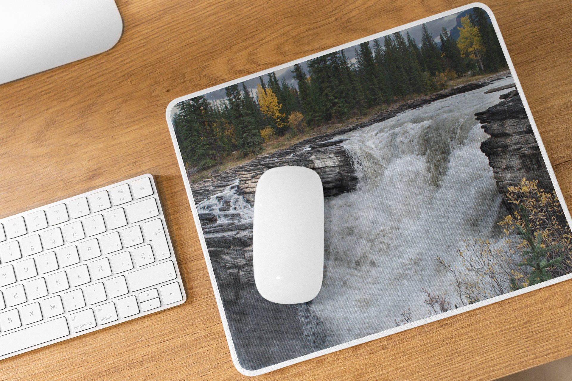 Waterfall Mouse Pad Featuring Canadian Landscape Athabasca - Etsy