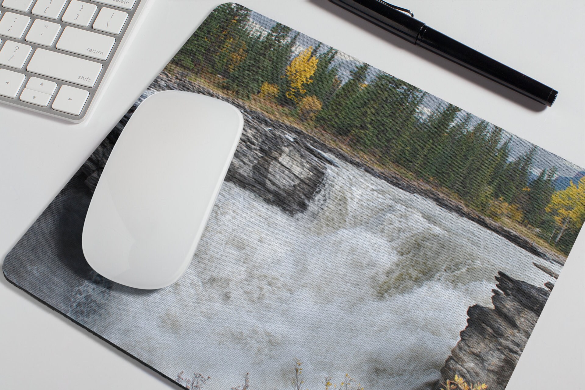 Waterfall Mouse Pad Featuring Canadian Landscape Athabasca - Etsy