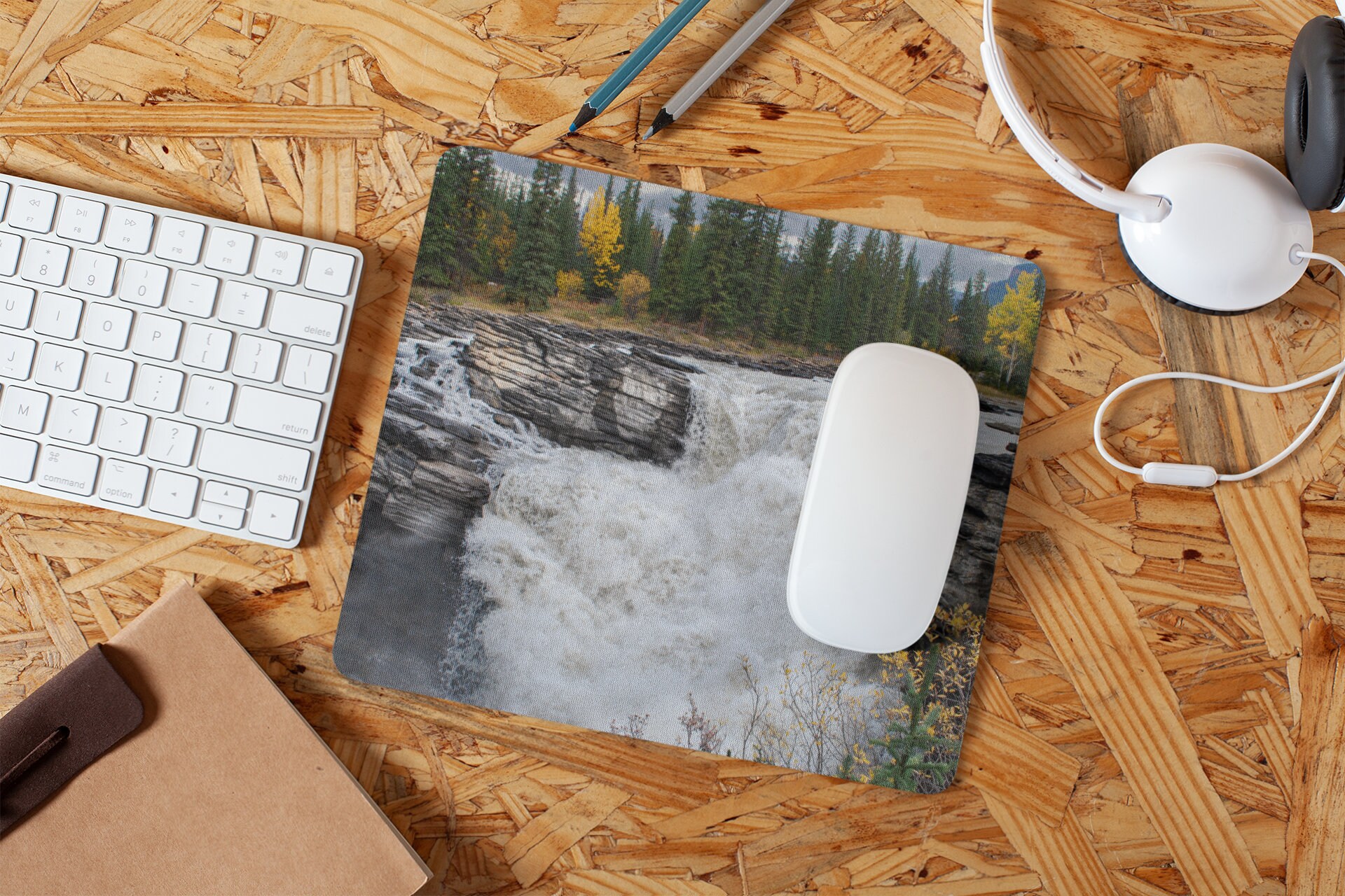 Waterfall Mouse Pad Featuring Canadian Landscape Athabasca - Etsy