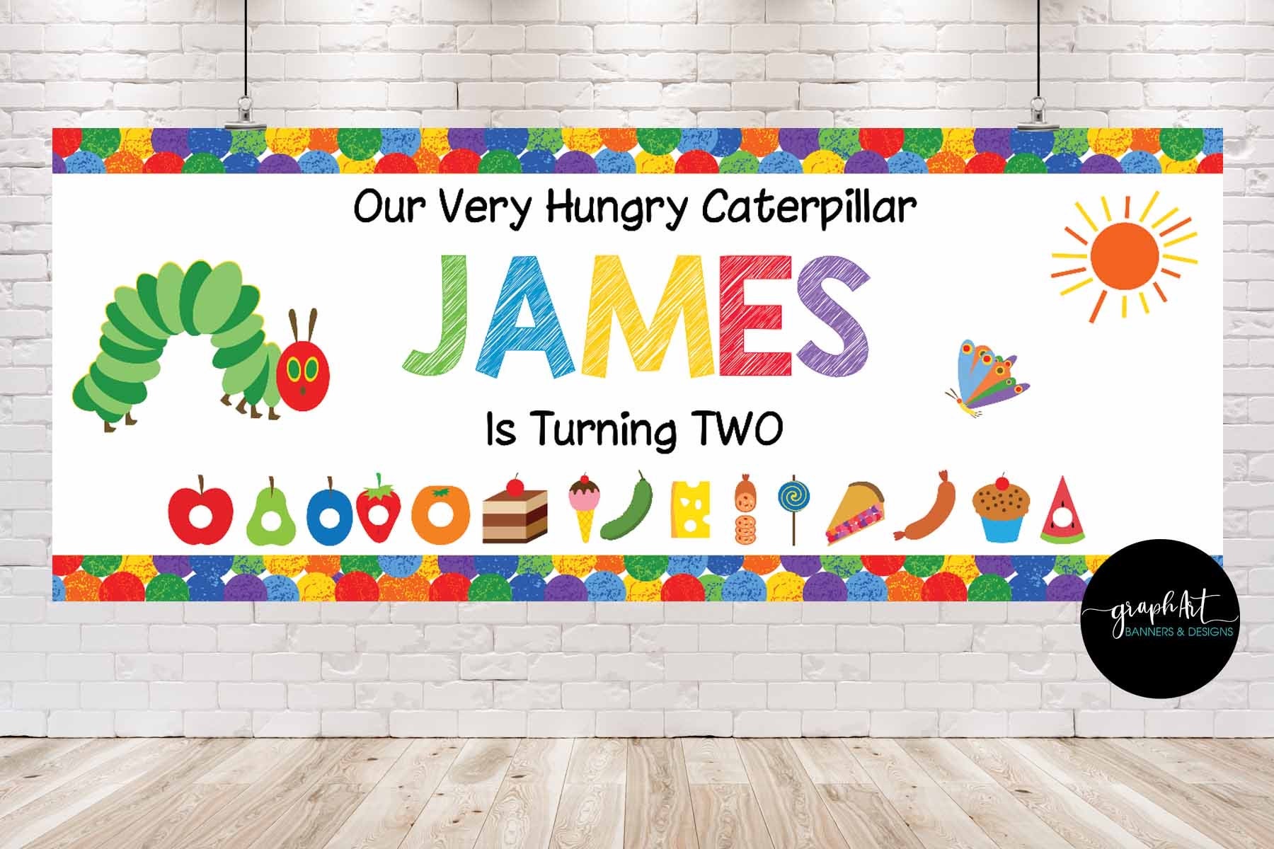 Hungry Caterpillar Birthday Banner