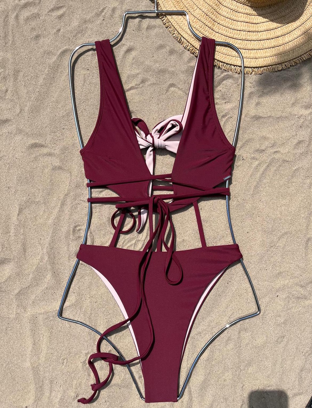 Cut-out Style, Plunging Neck, High Rise One-piece Swimsuit, Brazilian ...