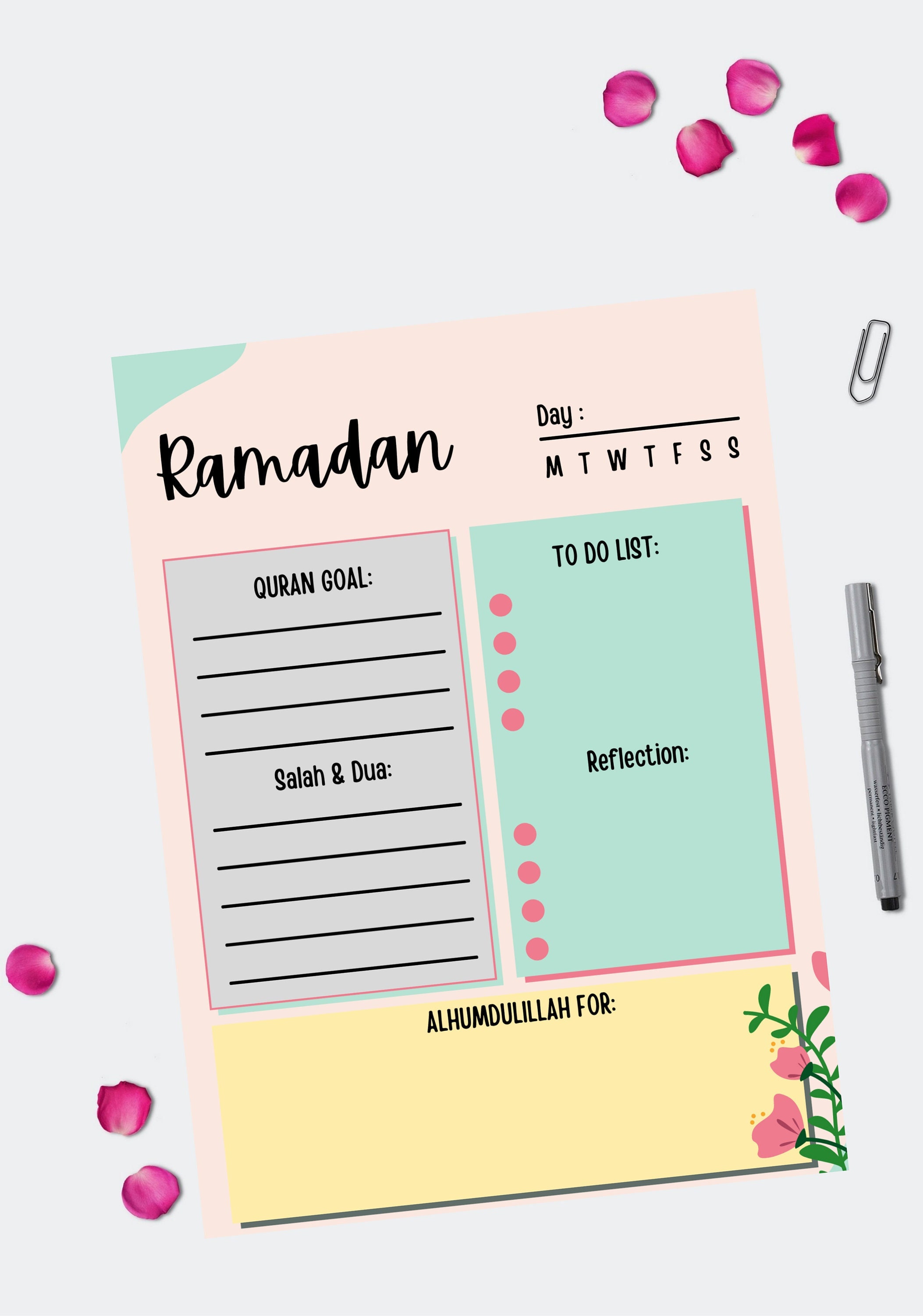 Ramadan Daily Planner, the Quran Tracker, Salah, and Dua Tracker ...
