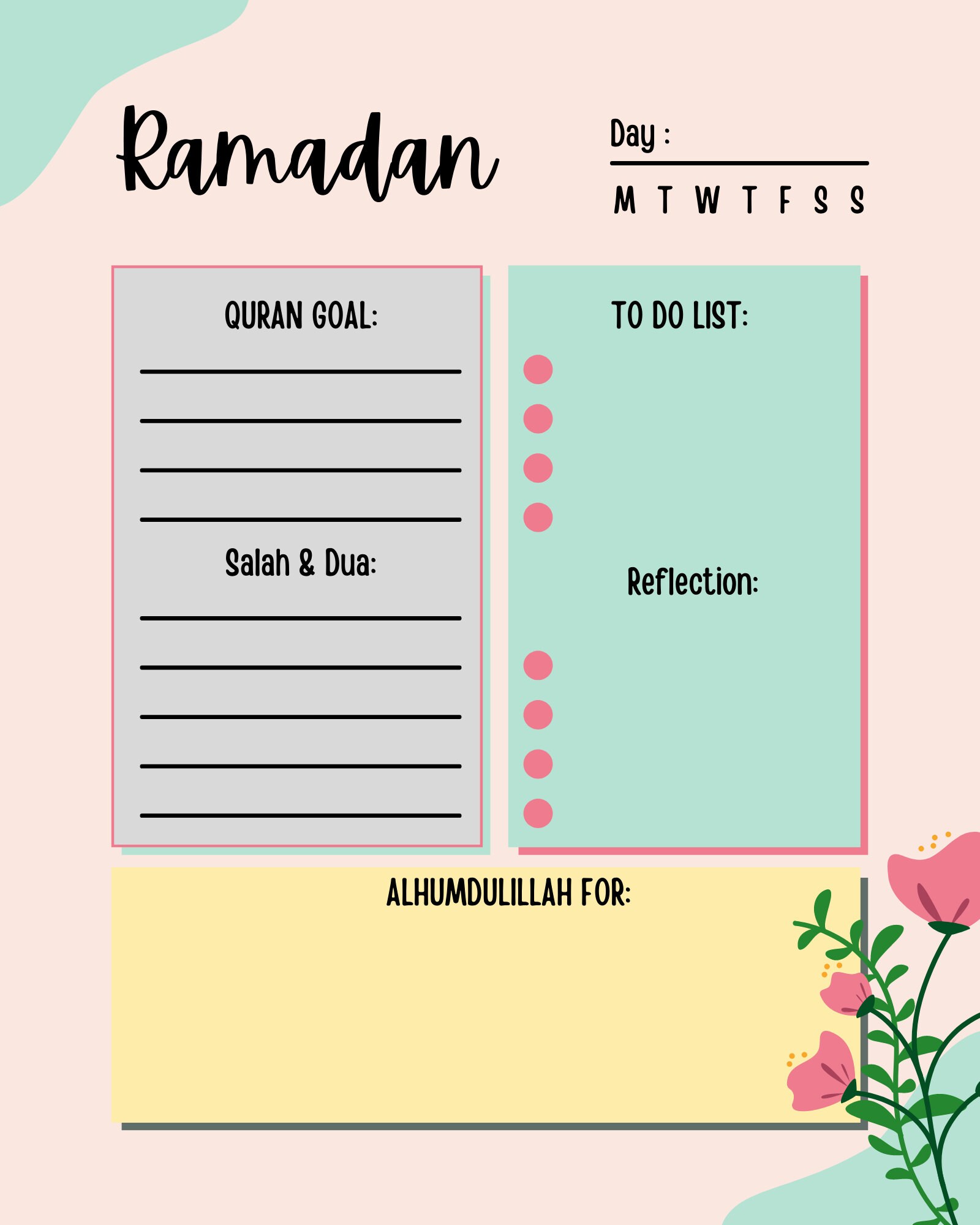 Ramadan Daily Planner, the Quran Tracker, Salah, and Dua Tracker ...