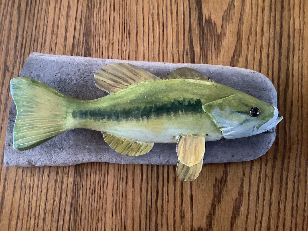 Hand Carved Wooden Fish Plaque - Smallmouth Bass - Etsy
