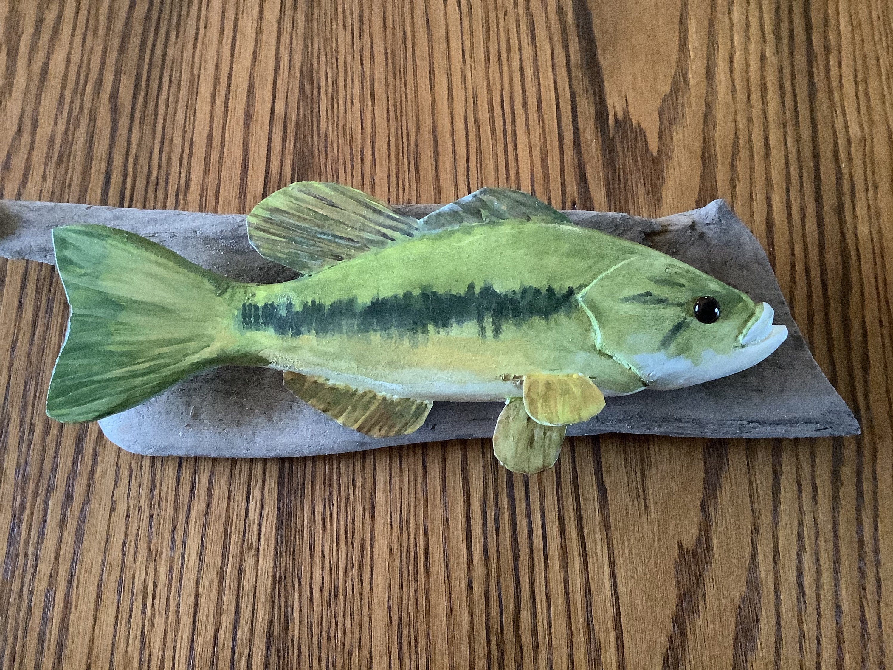 Hand Carved Wooden Fish Plaque - Smallmouth Bass - Etsy