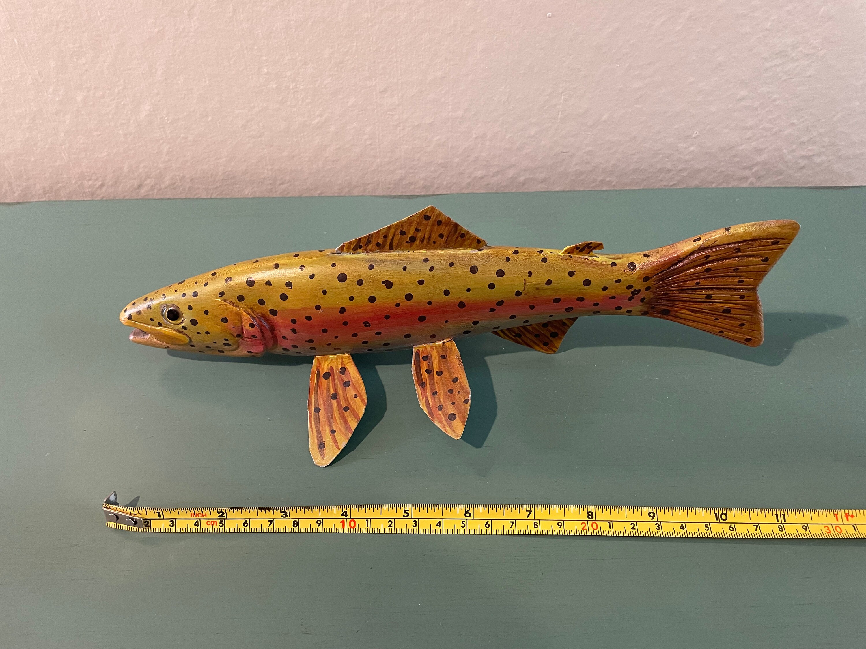 Hand Carved Wooden Fish Decoy Rainbow Trout - Etsy
