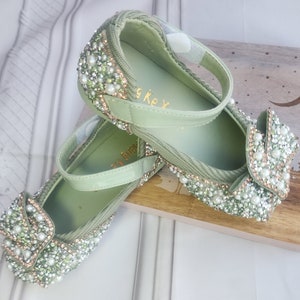 Girl Shoes Green Glitter, Party Toddler Girl Shoes, Flower Girl Shoes ...
