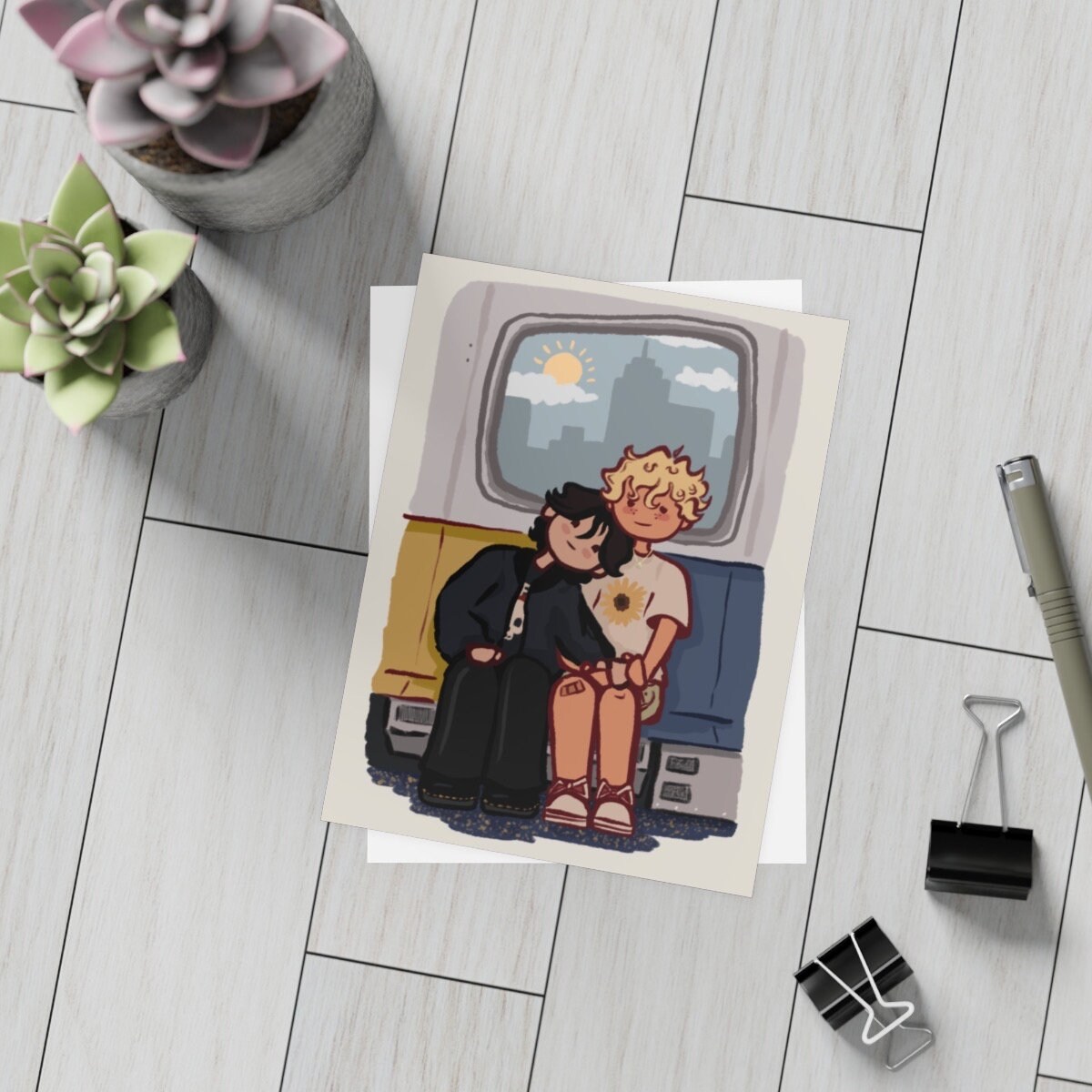 Print of Nico and Will on a Train - Etsy