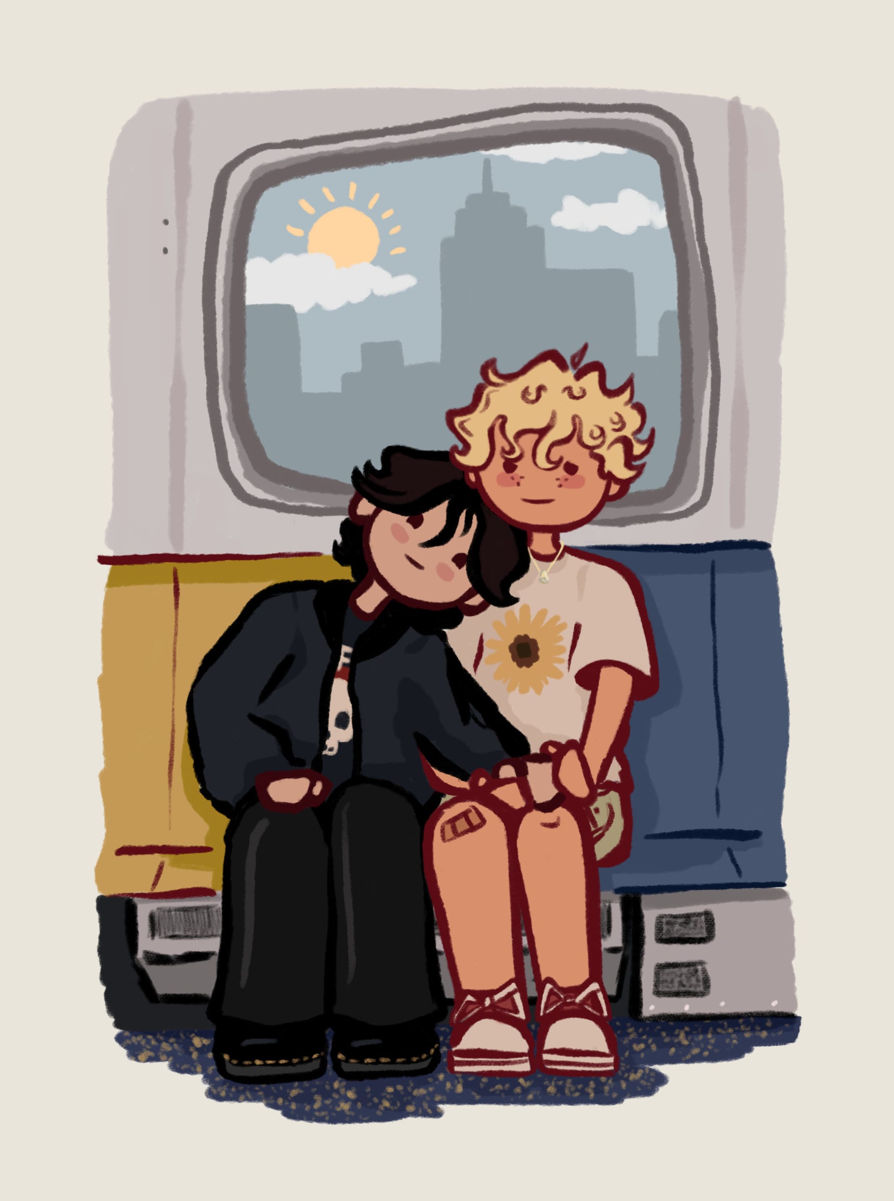 Print of Nico and Will on a Train - Etsy