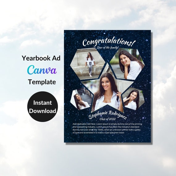 Graduation Dedication Template Senior Yearbook Ad Template, Full Page
