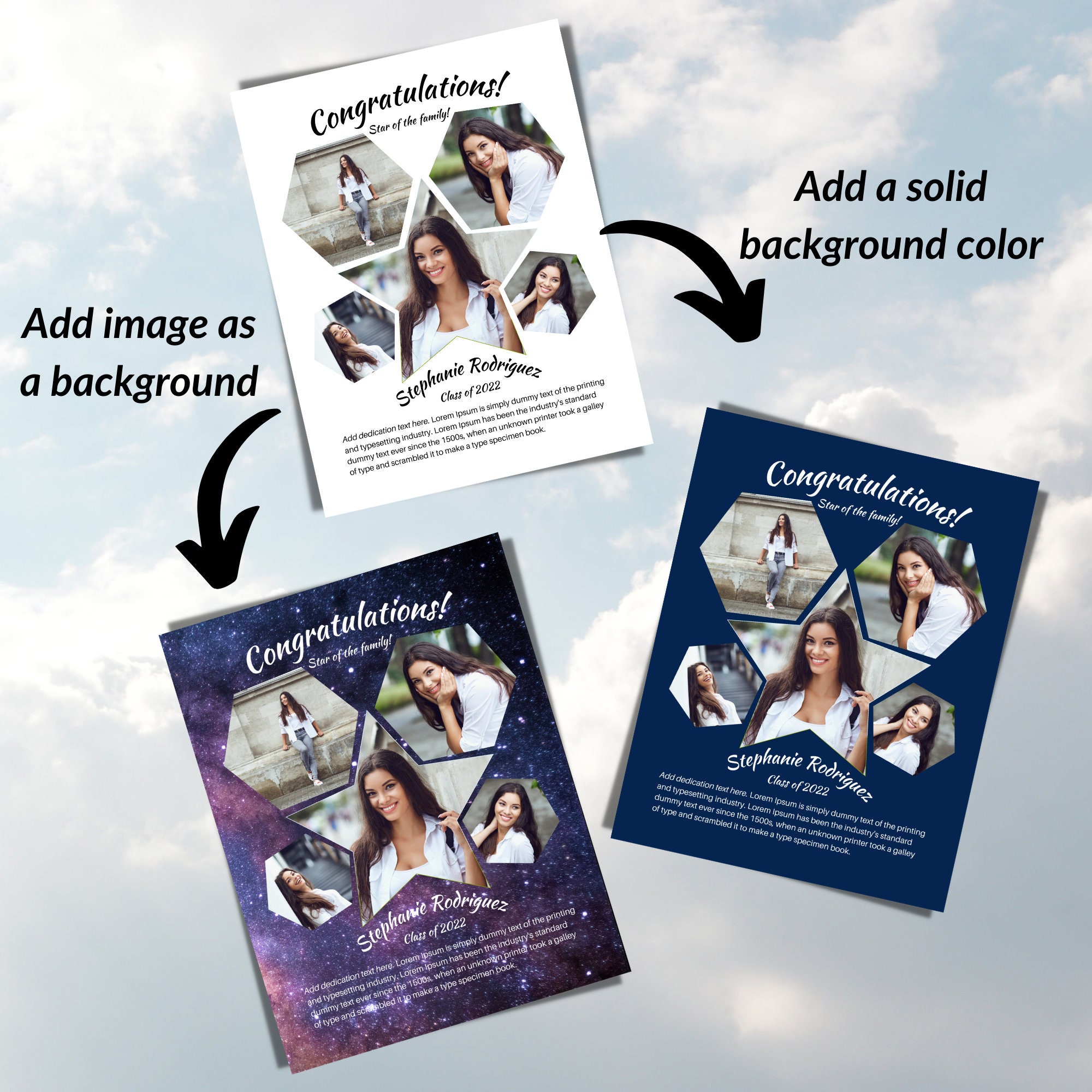 Star Senior Yearbook Ad Template, Full Page Graduation Announcement and ...