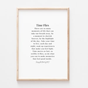Time Flies - Original Poem Print - A4 and A3 Download - Etsy
