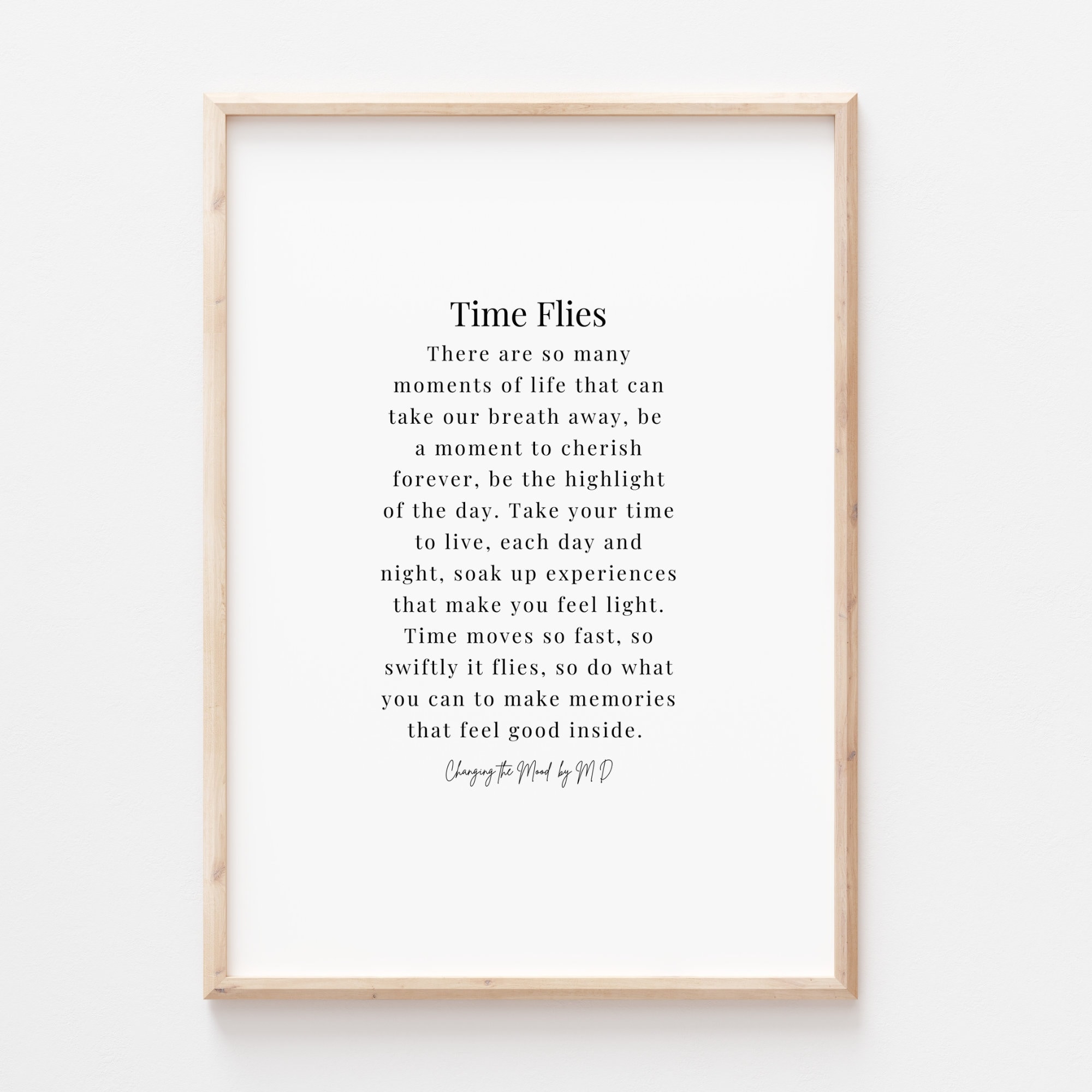 Time Flies - Original Poem Print - A4 and A3 Download - Etsy
