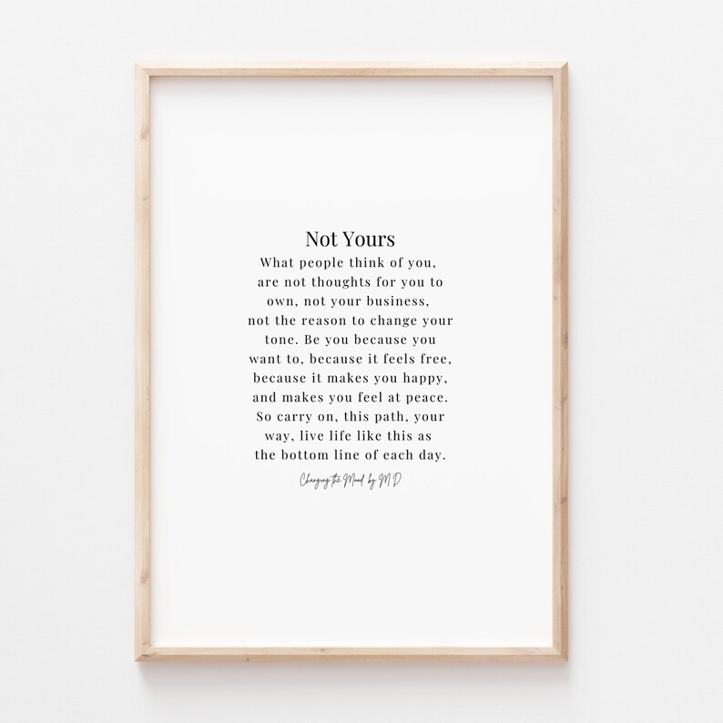 Not Yours - Original Poem Print (A4 and A3 Download) - Etsy