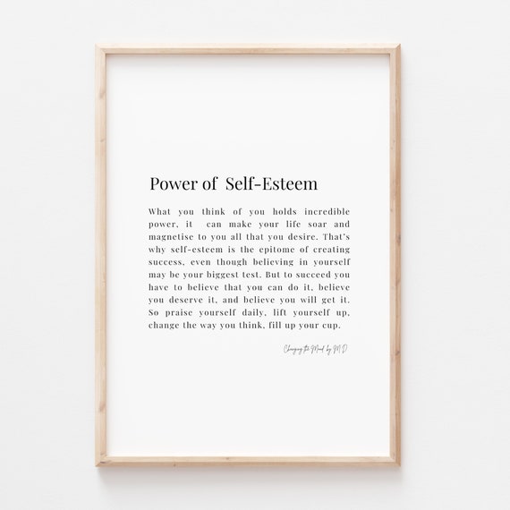 Power of Self-esteem Original Poem Print A4 and A3 | Etsy