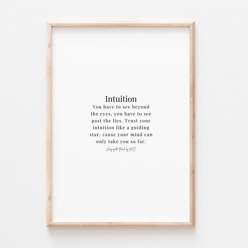 Intuition Original Poem Print A4 and A3 Download - Etsy