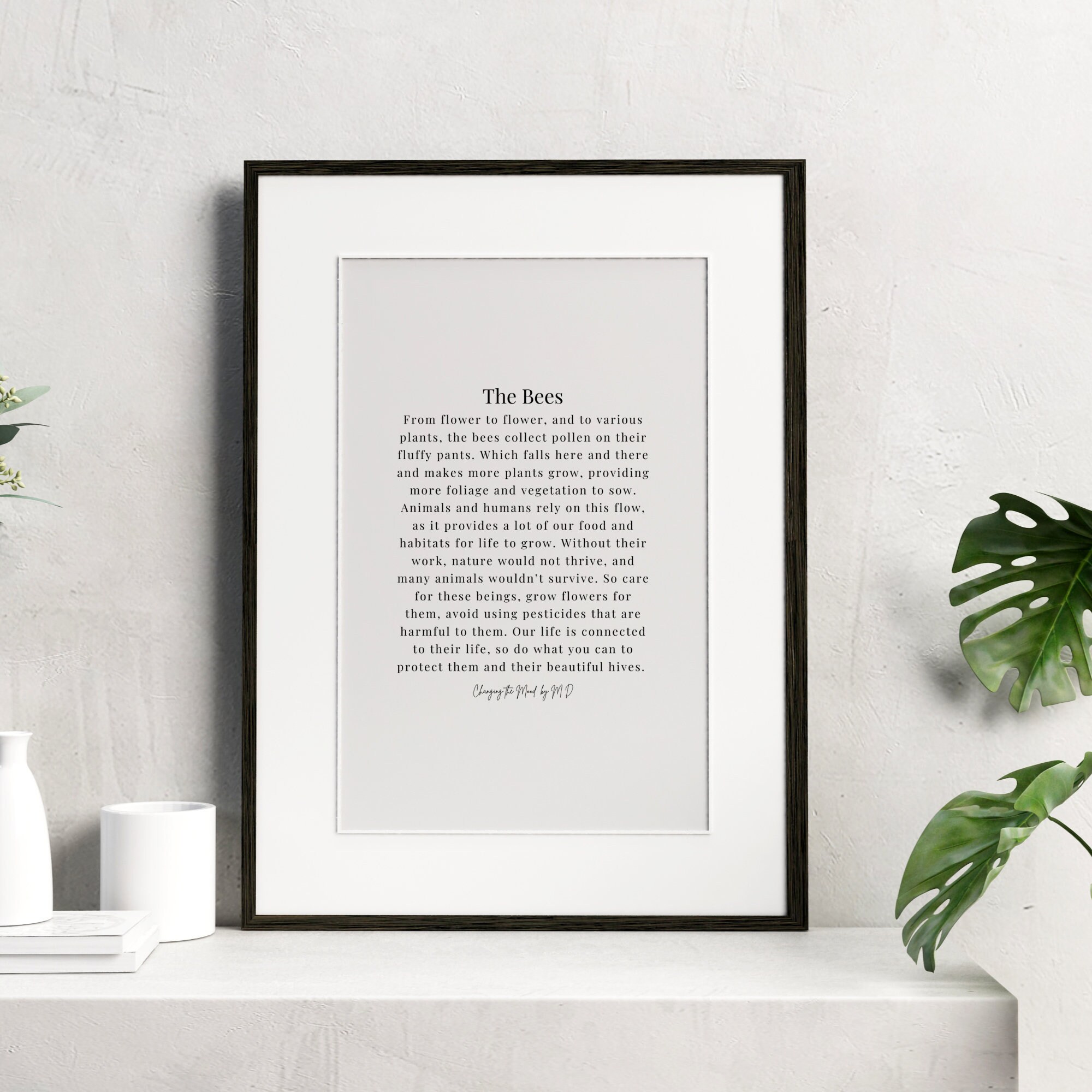 The Bees - Original Poem Print (A4 and A3 Download) Honey Bee Wall Art ...