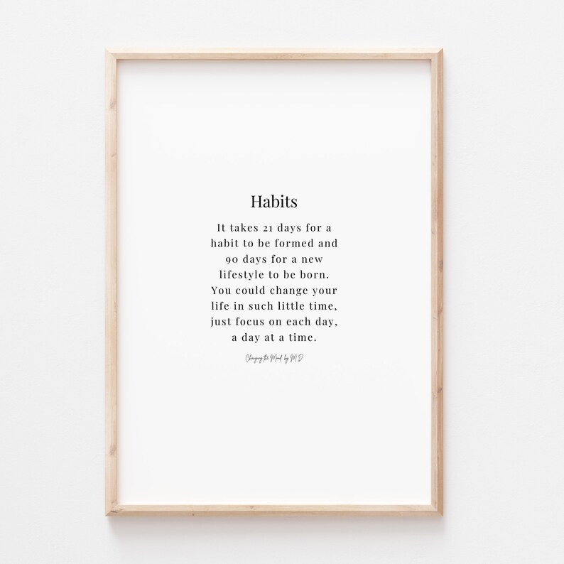 Habits Original Poem Print A4 and A3 Download - Etsy Canada