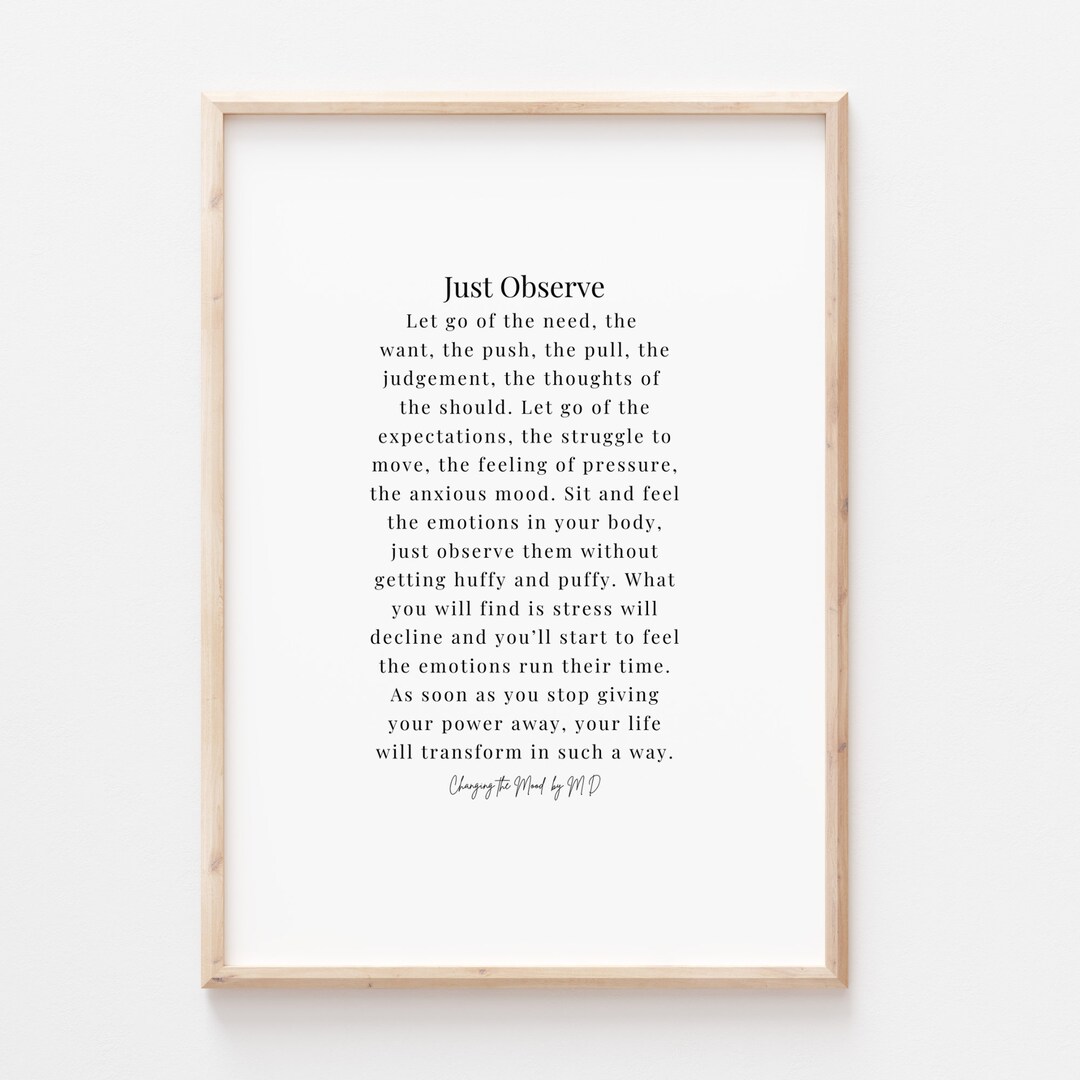 Just Observe - Original Poem Print (A4 and A3 Download) - Etsy