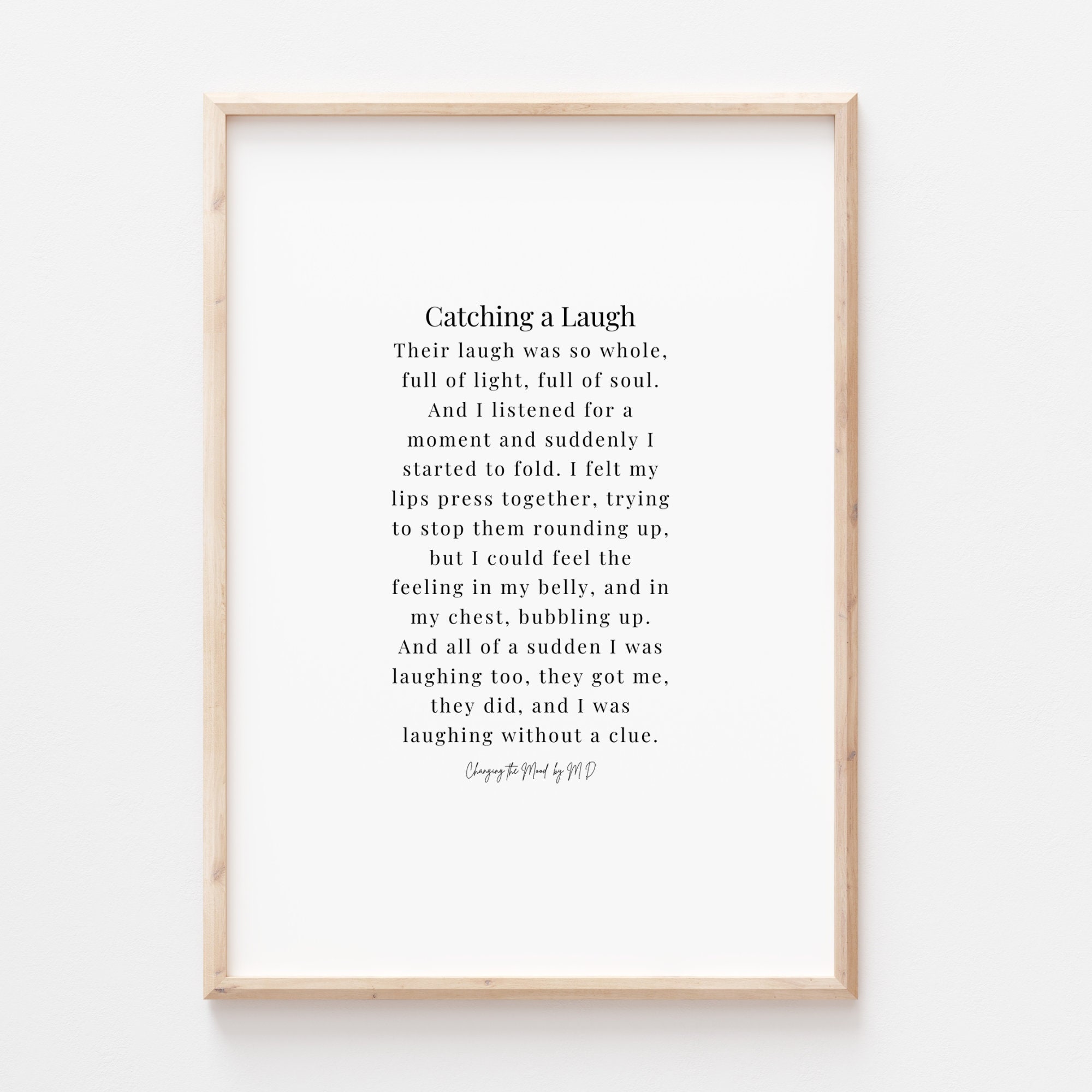 Catching a Laugh - Original Poem Print (A4 and A3 Download) - Etsy