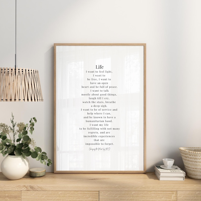 Life - Original Poem Print - A4 and A3 Download - Etsy